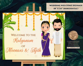 South Indian Wedding Welcome Signs Kalyanam as Tamil Welcome Sign ...