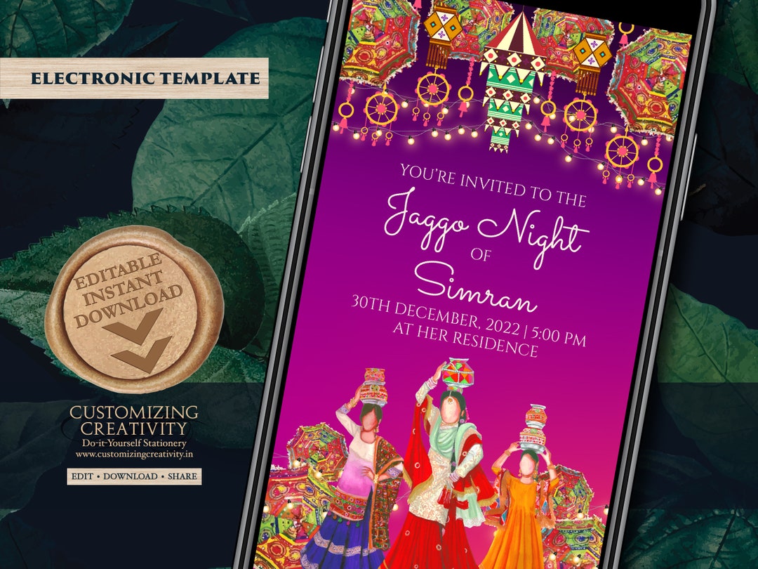 Digital Jaggo Cards Jaggo Invite as Jaggo Invitations Jaggo - Etsy