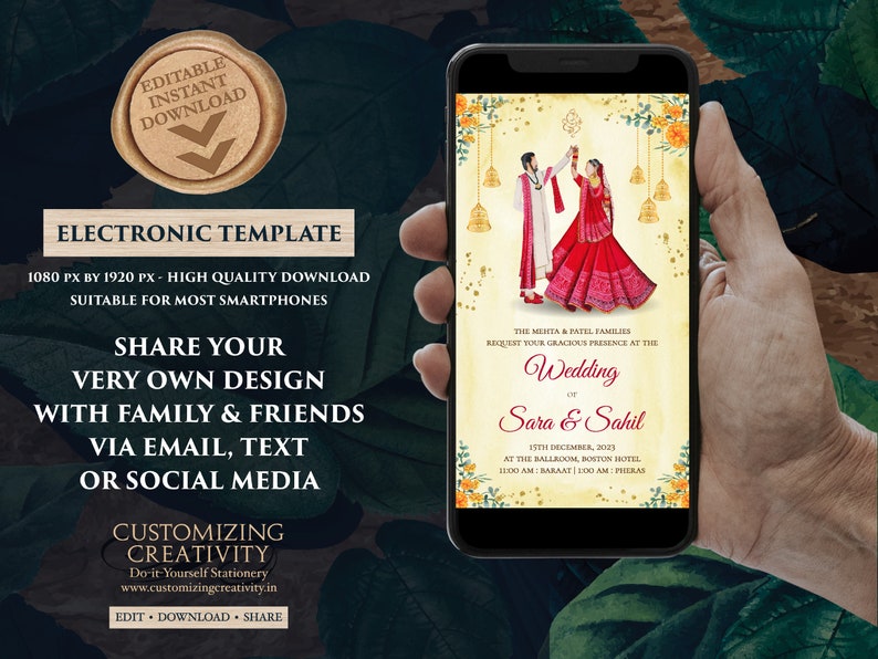 Hindu Invitations as Hindu Wedding Invites Indian Wedding - Etsy