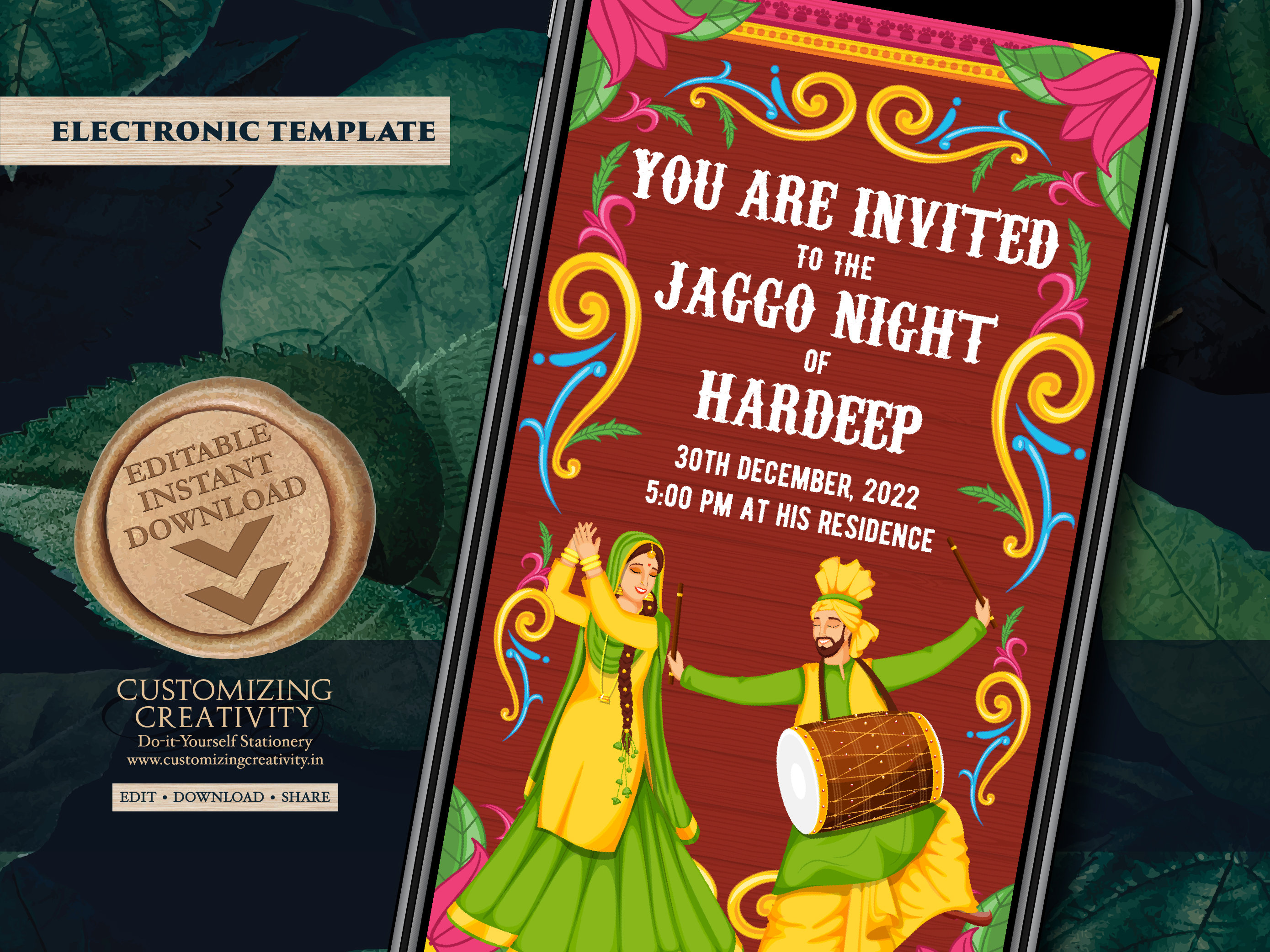 Indian Truck Art Invites Jaggo Night Invites as Punjabi Night - Etsy UK