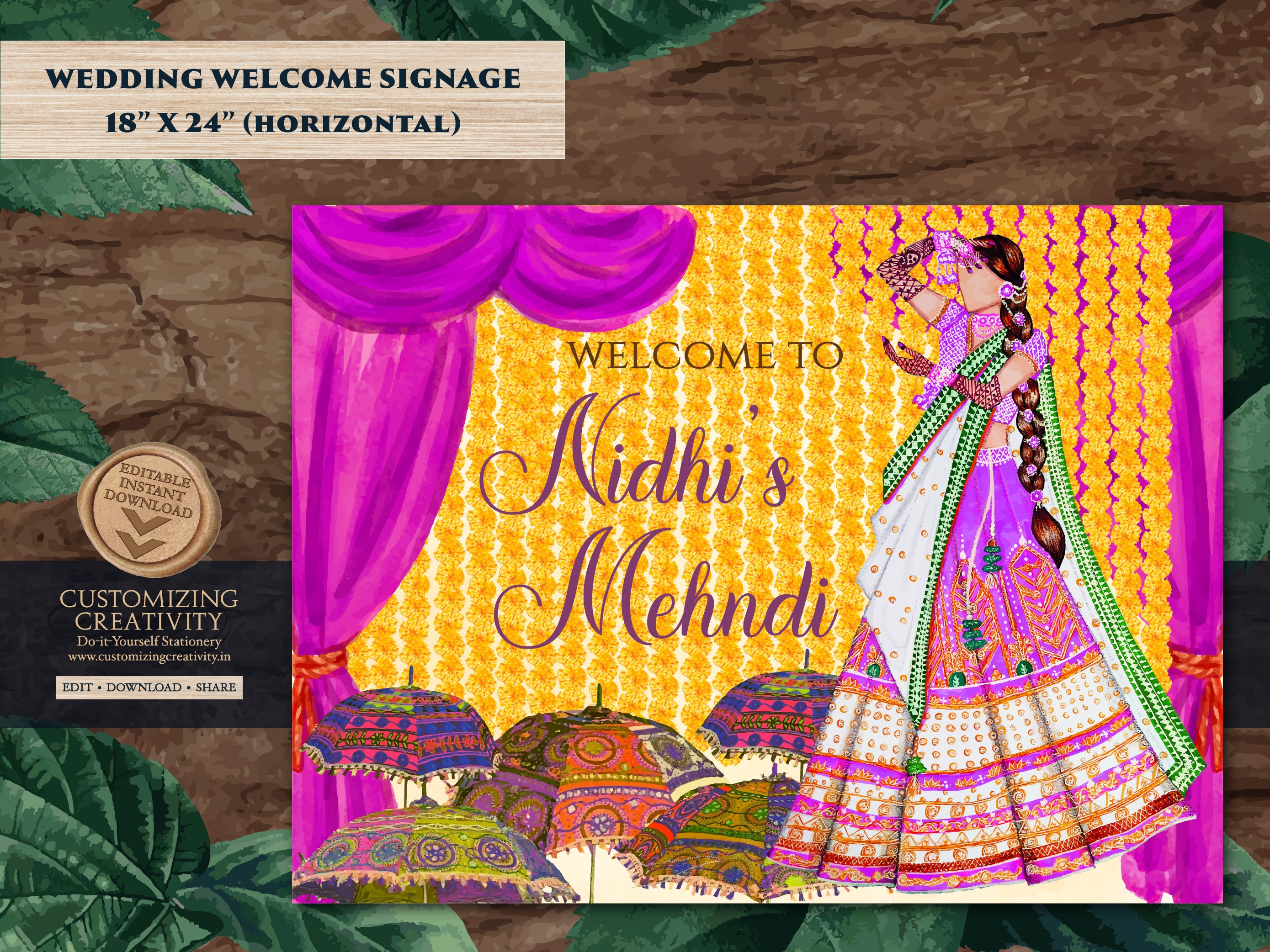 Mendhi Signs Mehndi Sign Welcome & Mendhi Decor Sign | Etsy UK
