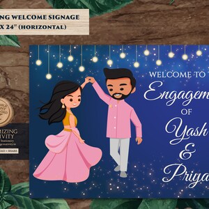Ring Ceremony Welcome Signs Indian Engagement Sign, Engagement Welcome ...