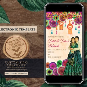 Buy Mehndi Invitations as Mendhi Invites Henna Party, Mehendi Invites ...