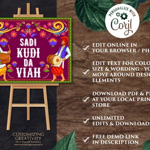 Sadi Kuri Da Viah Punjabi Wedding Welcome Sign, Viah Wala Ghar Sign ...