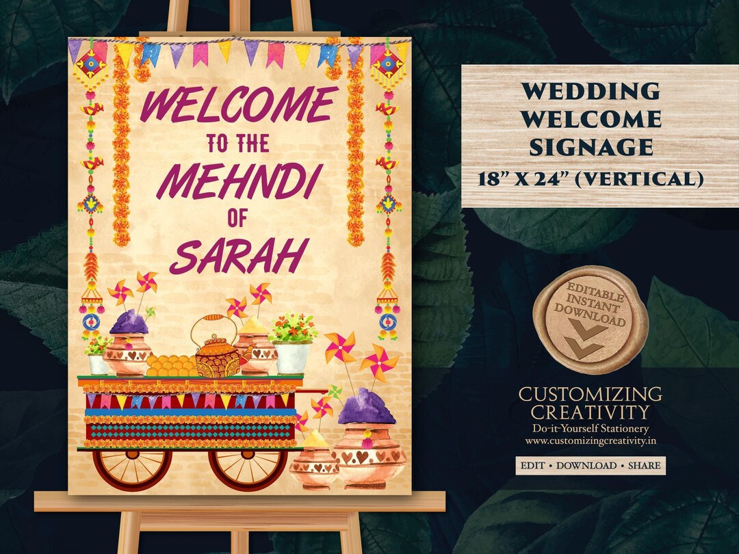 Mehndi Signs & Mendhi Welcome Signs, Mehndi Welcome Signs as Mendhi ...