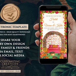 Holud Invites as Pithi Cards, Haldi Invite Card as Pithi Invitations ...