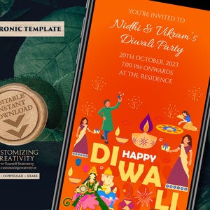 Diwali Dinner Invites as Happy Diwali Greeting Invite Happy - Etsy