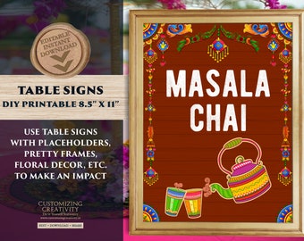 Chai Stall Signs Indian Food Station Sign, Indian Chai Station Sign ...