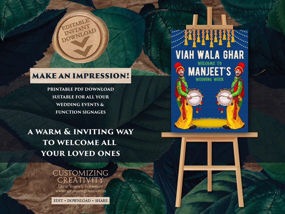 Viah Wala Ghar as Sade Munde Da Viah Sign Punjabi Wedding | Etsy