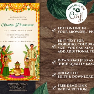Gruhapravesam Invite Digital House Warming Invitation, Griha Pravesh ...