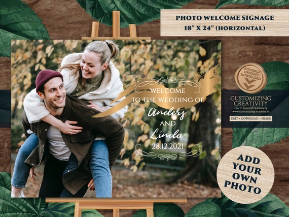 Couple Picture Wedding Sign as Wedding Entry Sign Couple | Etsy