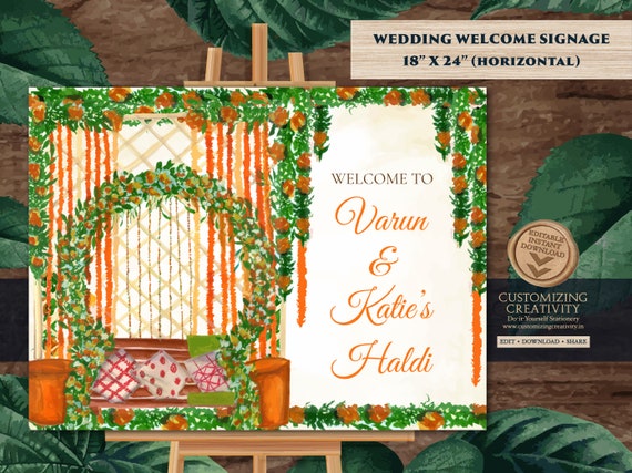 Haldi Welcome Signs & Welcome to Haldi Signs Wedding Haldi - Etsy
