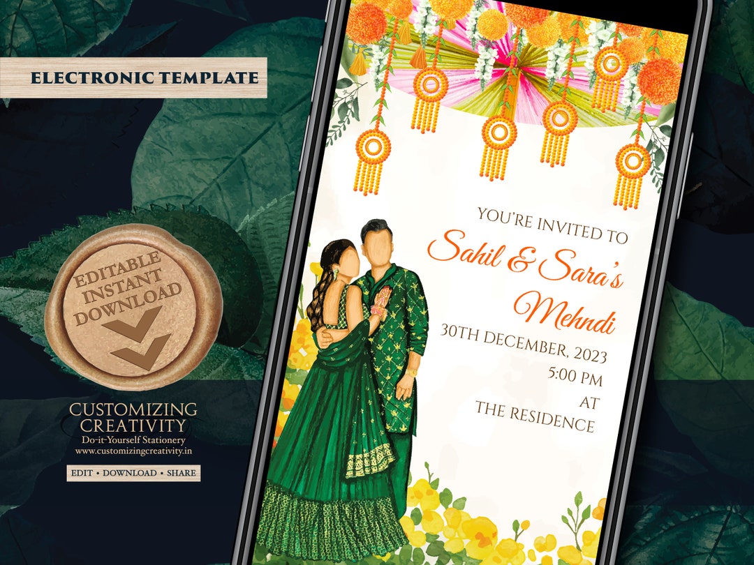 Mehendi Invitations, Mehndi Invitations as Mendhi Invites Henna Party ...