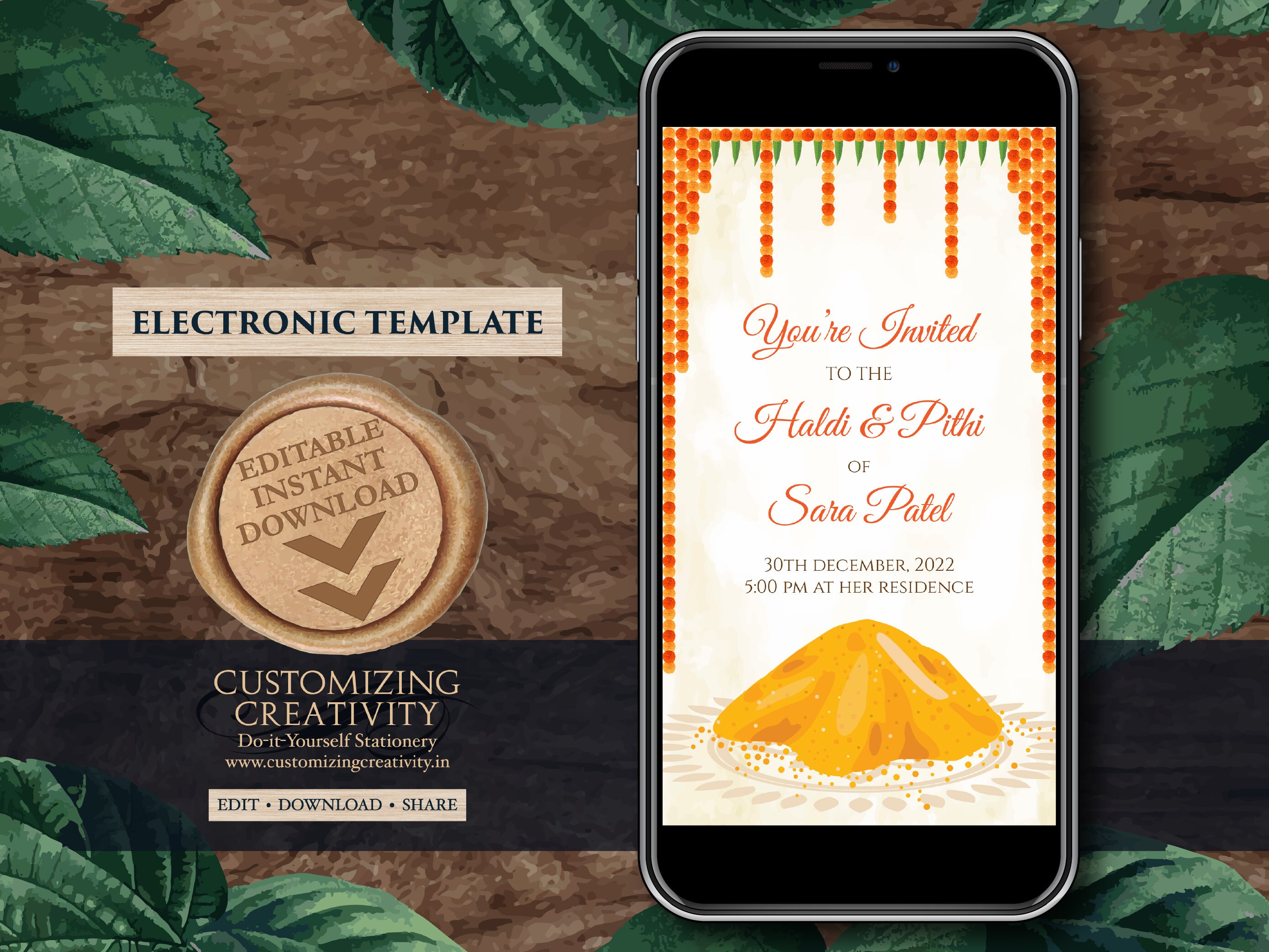 Haldi invitations as Pithi invites Pithi Invitations Haldi | Etsy