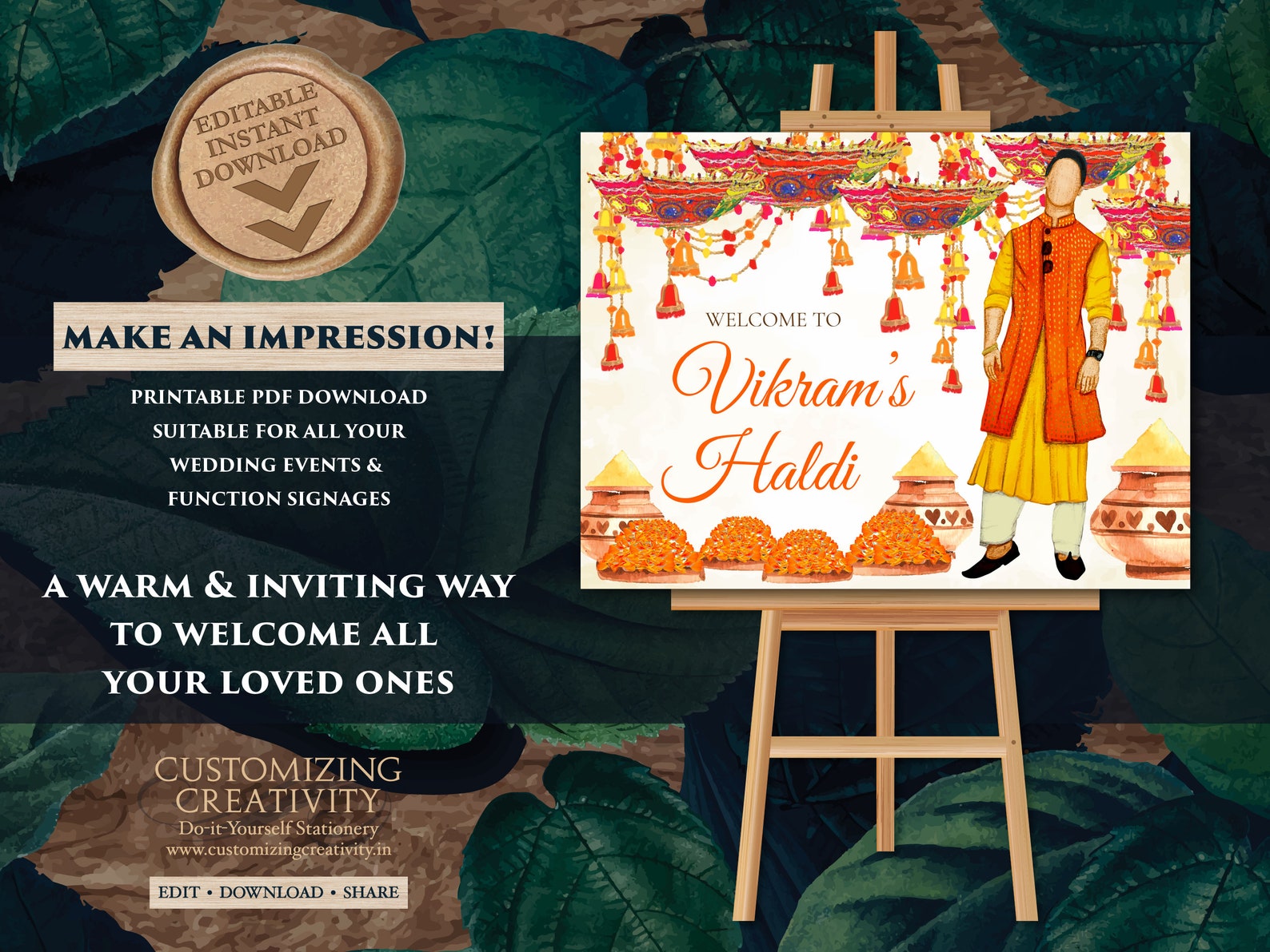 Haldi Posters Boy & Groom Haldi Signs Welcome to Haldi Signs - Etsy ...