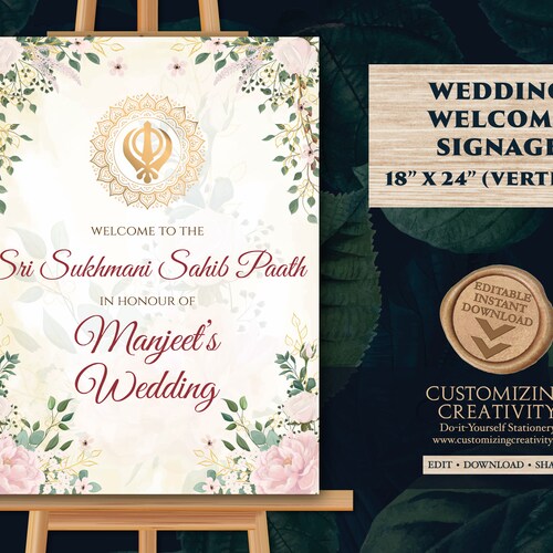 Sukhmani Sahib Paath Welcome Sign Sikh Welcome Sign - Etsy