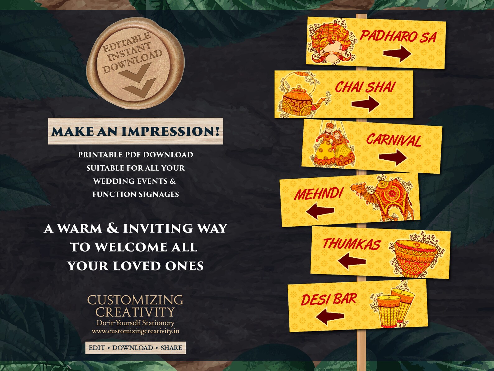 Mehndi Signages Mela as Rajasthani Welcome Signs Indian - Etsy