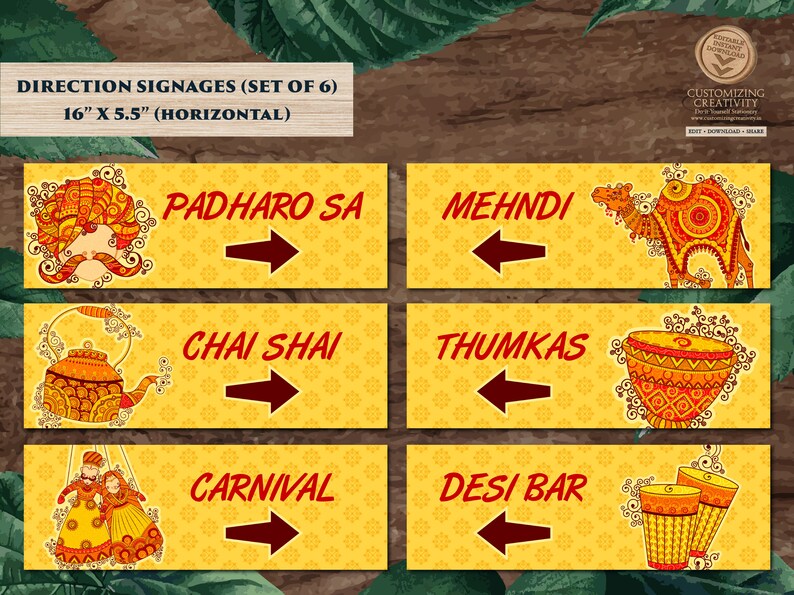 Mehndi Signages Mela as Rajasthani Welcome Signs Indian - Etsy