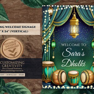 Dholki Decoration Dholki Welcome Sign, Dholki Decor & Dholki Signs ...