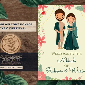 Muslim Wedding Welcome Sign Nikah Welcome Sign Nikkah Welcome - Etsy