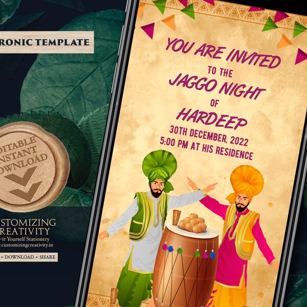 Punjabi Jago Invite - Etsy