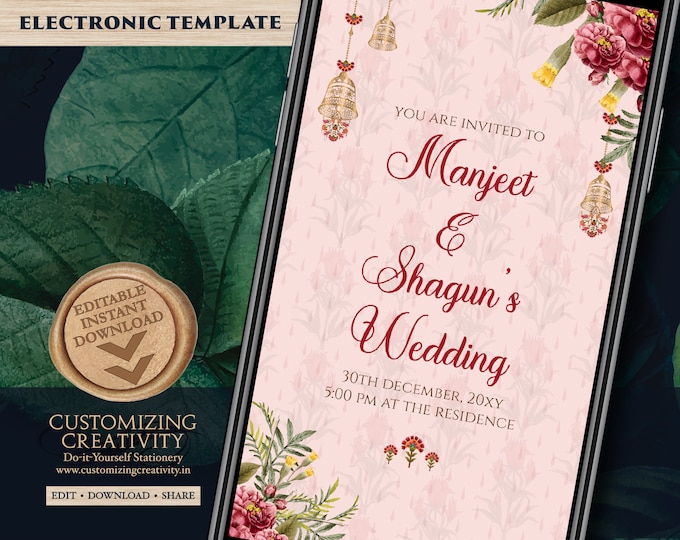 Digital Hindu Wedding Cards Indian Wedding Invites & Indian Wedding ...