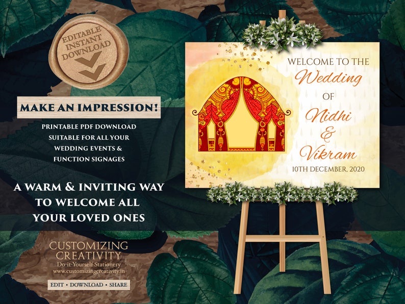 Indian Doli Welcome Sign as Bridal Doli Signs Wedding Doli - Etsy