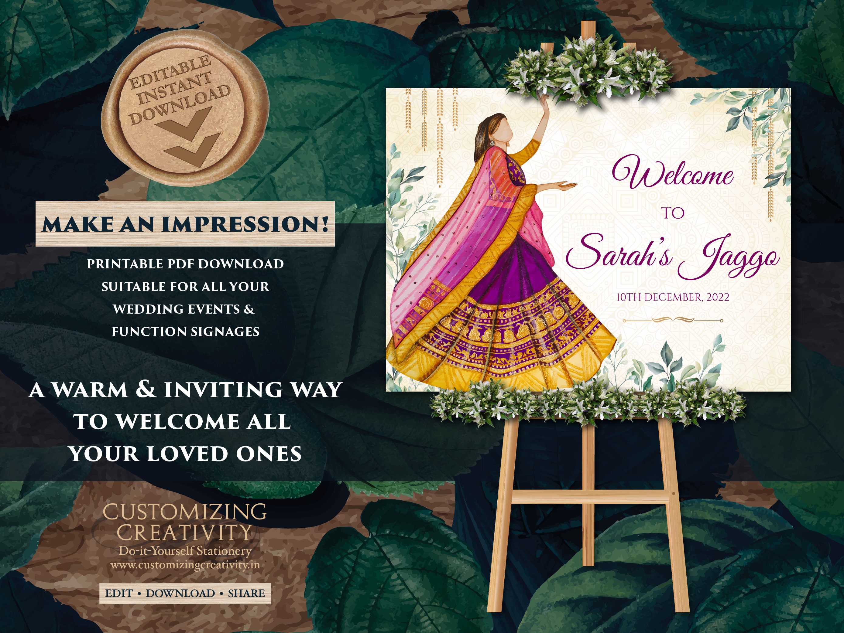 Jaggo Welcome Sign as Entry Sign Jago Night Jaggo Signs | Etsy