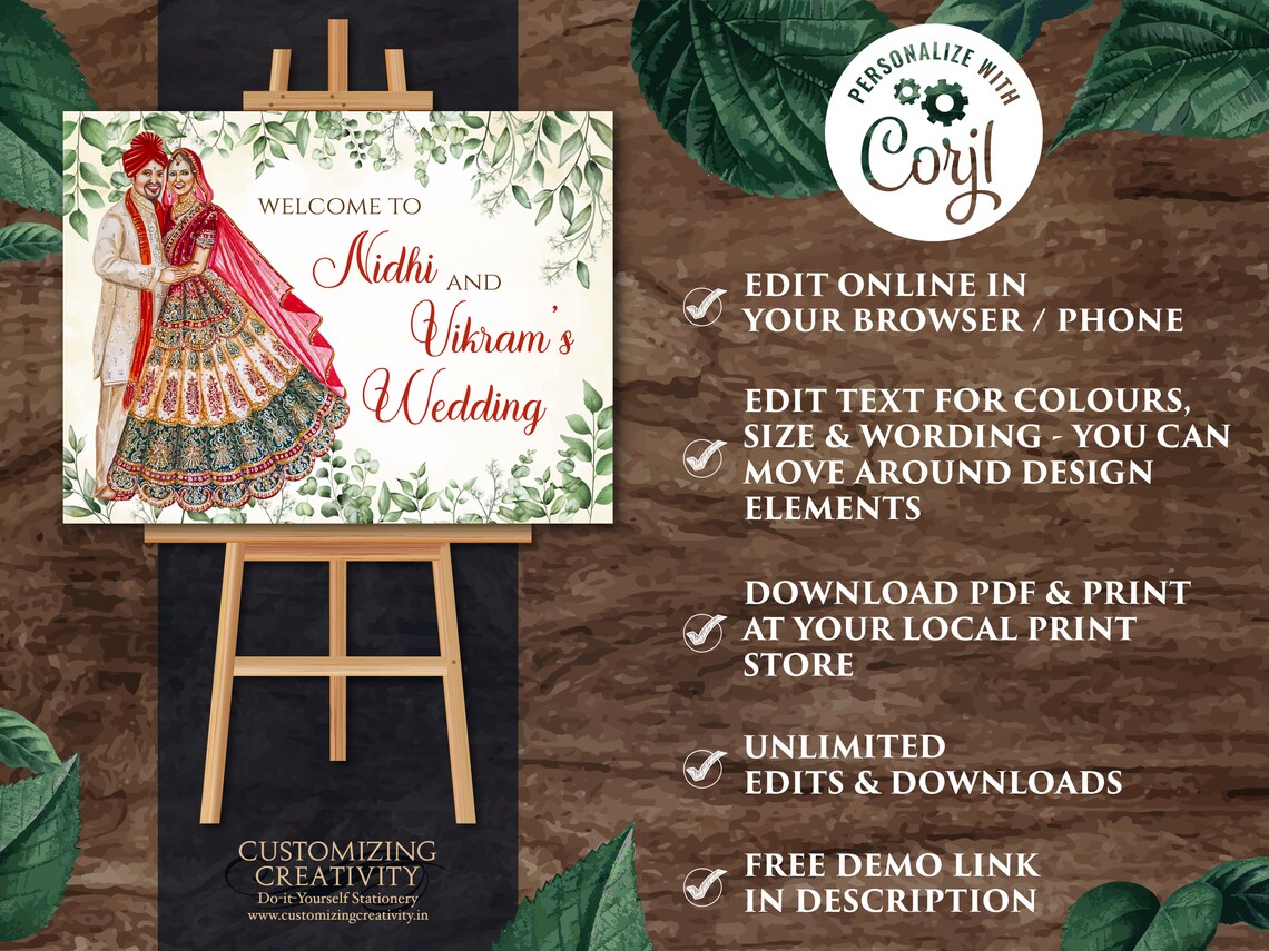 Indian Wedding Welcome Sign & Indian Wedding Signs Gujarati - Etsy