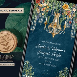 Sangeet Invites & Digital Sangeet Cards Indian Sangeet - Etsy