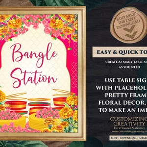 Bindi Station Sign Bangle Bar Sign & Sign for Mehndi Decoration, Bangle ...