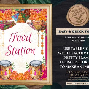 Indian Food Station Sign: Mehndi Wedding Decor (digital Download) - Etsy