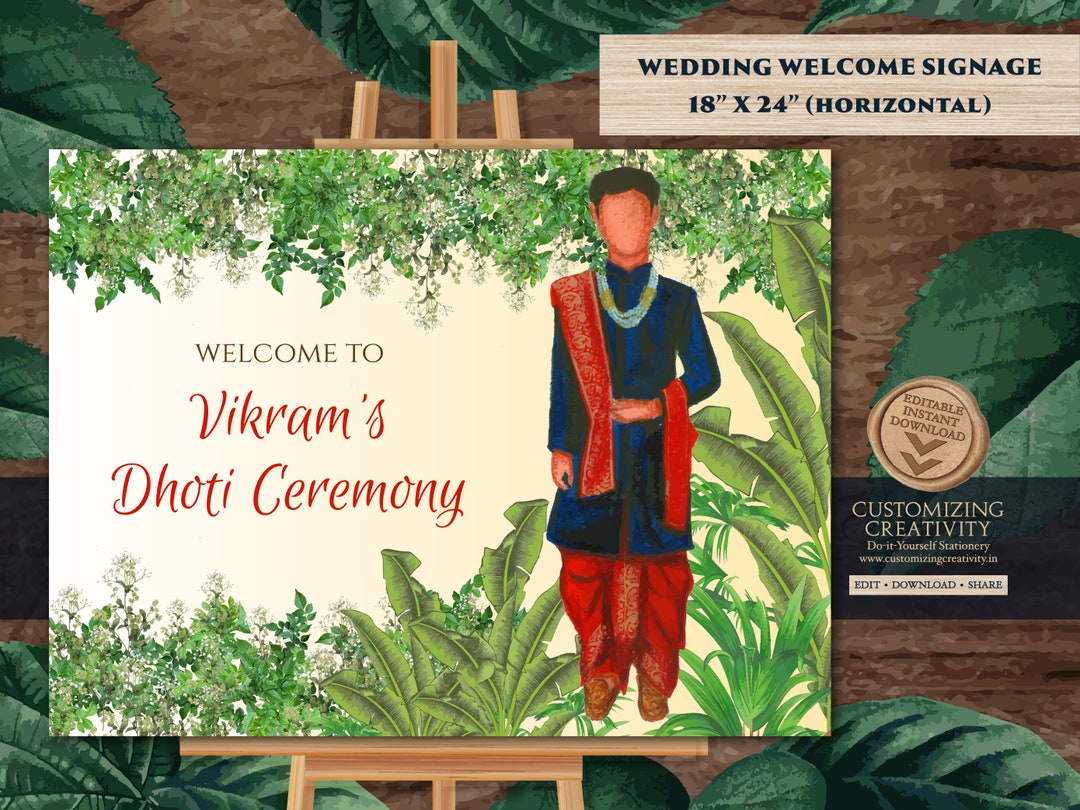 Pancha Kattu Welcome Sign as Panchalu Welcome Sign, Dhoti Function ...