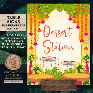 Desi Food Station Sign Indian Food Stall Sign, Food Signs for Indian ...