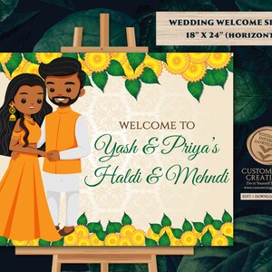 Haldi Welcome Sign Haldi Poster, Haldi Decoration & Pithi Welcome Sign ...