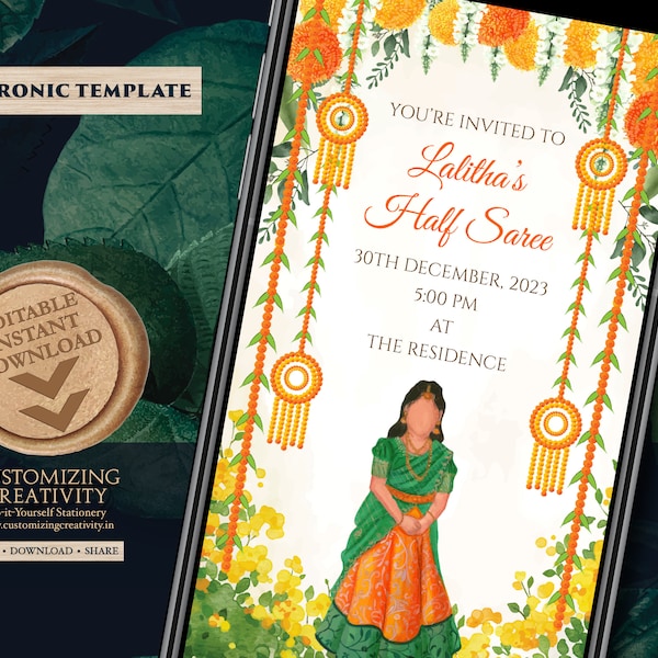 Half Saree Cards - Etsy