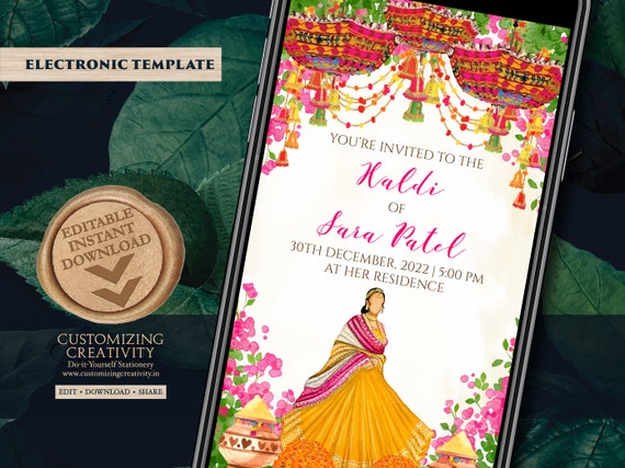 Haldi Invitations & Pithi Invites Mayoun Invitations as Pithi - Etsy