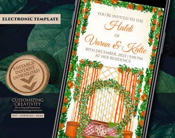 Haldi Invitations & Pithi Invites, Haldi Invite Card as Pithi ...