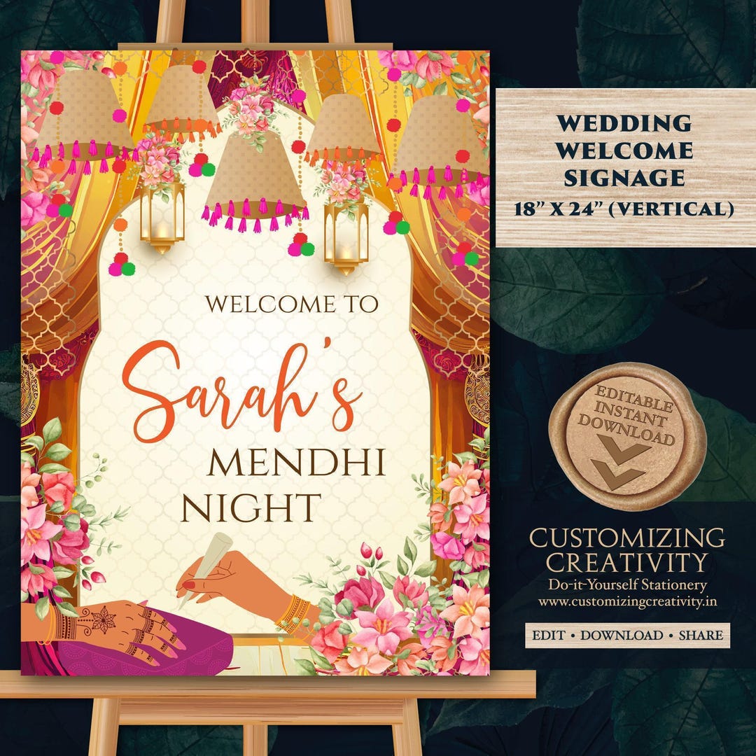 Mehndi Sign as Mehendi Signs, Mendhi Welcome Sign Mendhi Sign, Mehndi ...