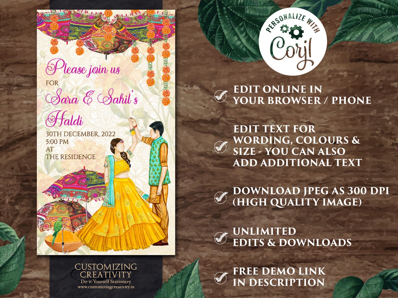 Haldi Invitations & Pithi Invites Haldi Invite Card as Pithi - Etsy