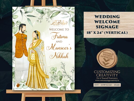 Nikkah Signages Muslim Wedding Sign as Nikah Welcome Sign - Etsy Canada