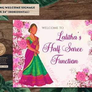 Saree Function Signs & Half Saree Signs, Half Saree Welcome Signs as ...