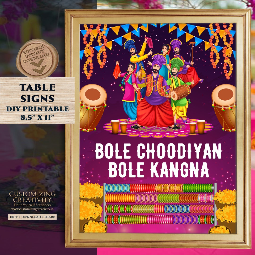 Bangle Bar Sign Bindi Station Signs, Mehndi Decoration as Bangle ...