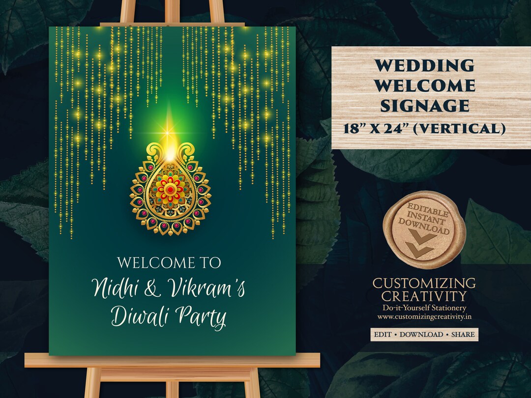Diwali Party Signs & Diwali Welcome Signs Welcome Diwali - Etsy