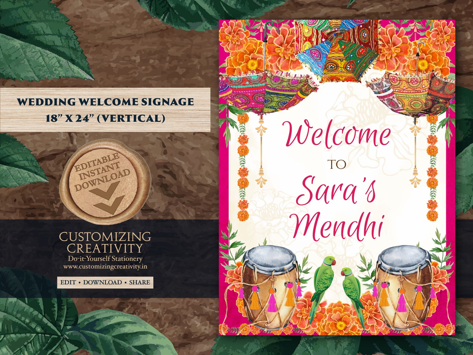 Mehndi Poster Mehndi Signs as Mendhi Umbrella Desi Decor as | Etsy