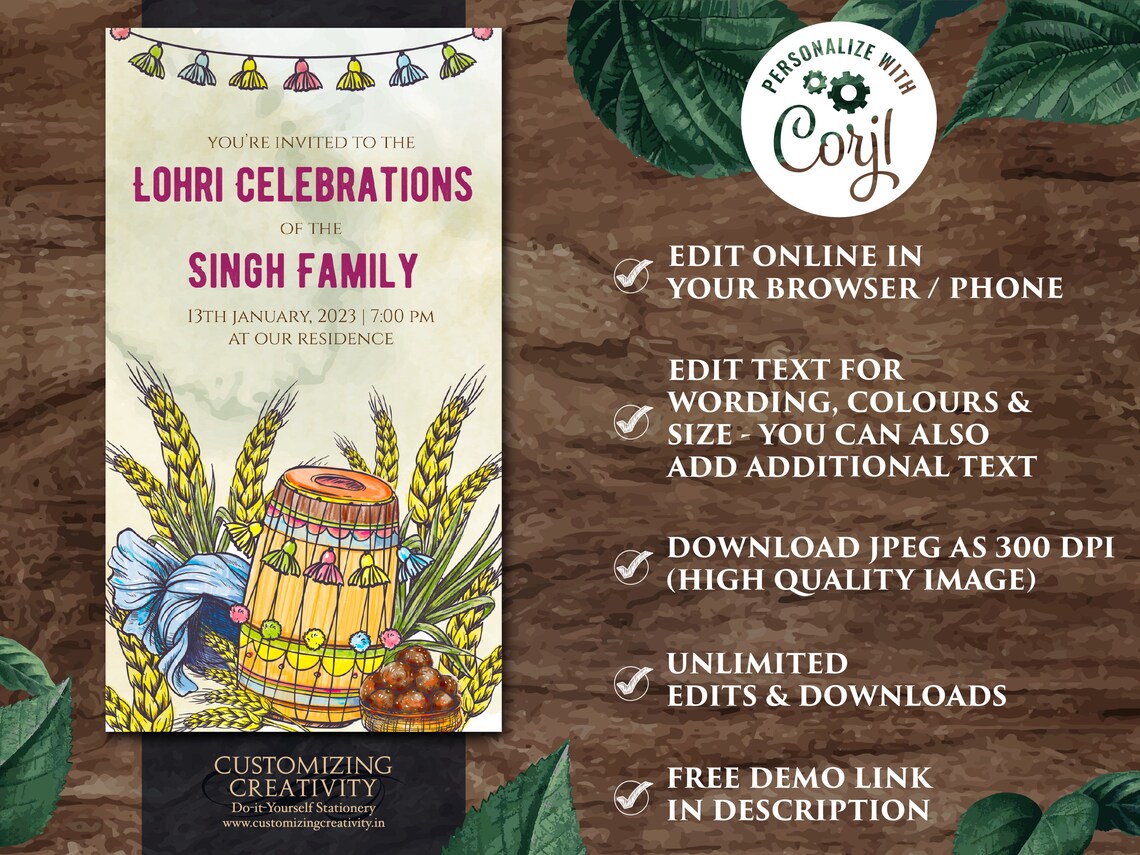 Lohri Party Invite & Digital Lohri Invite Lohri Invitations - Etsy