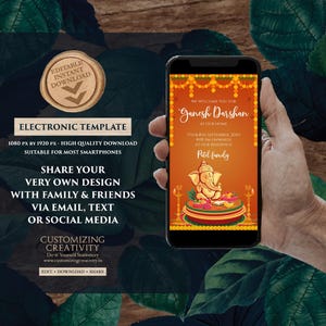 Ganesh Invitations Digital Ganpati Invites Ganesh Chaturthi Card ...