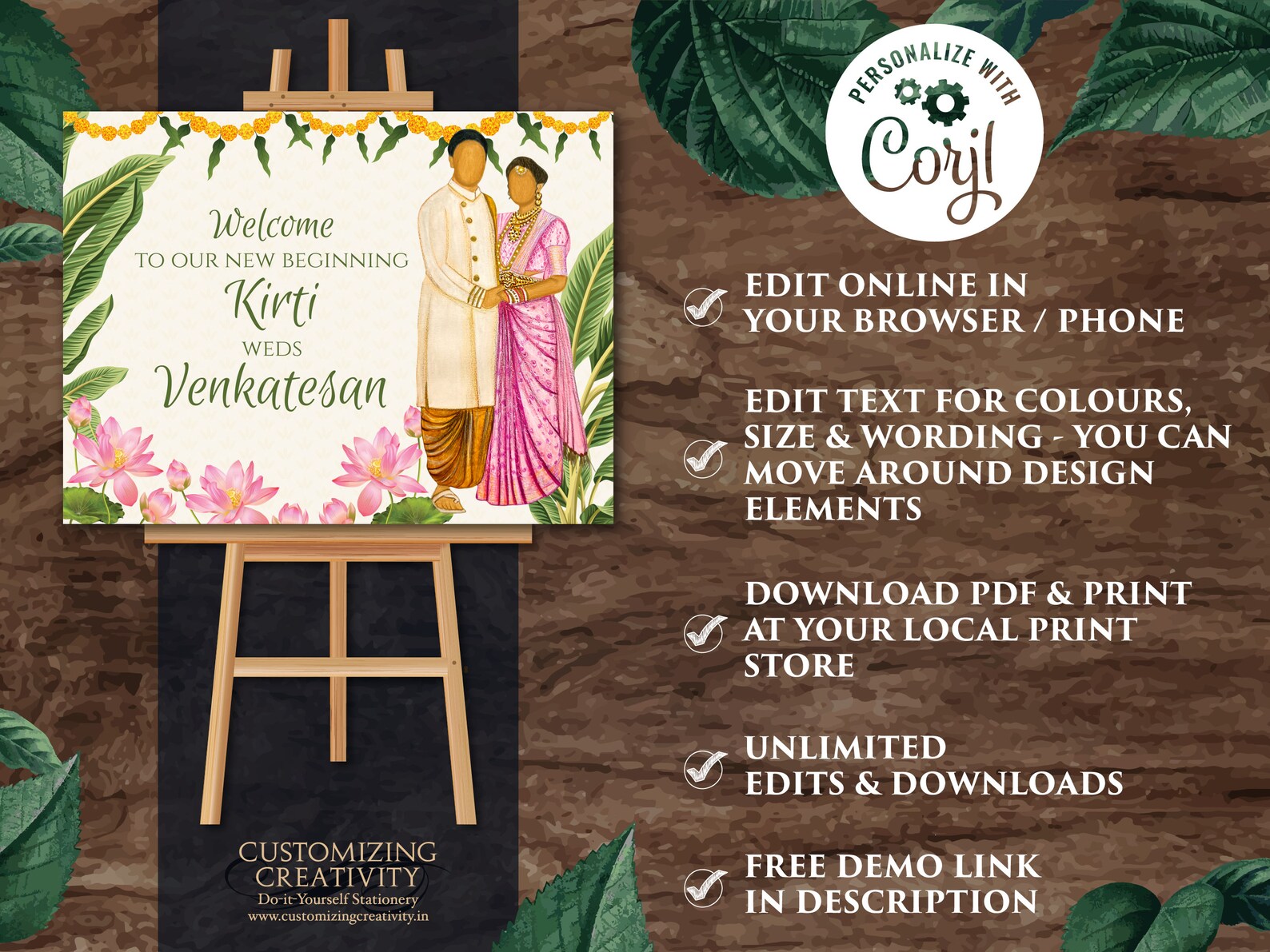 Tamil Welcome Signs South Indian Wedding Signs Indian - Etsy