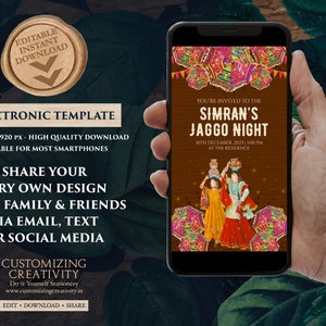 Punjabi Jago Invitation Digital as Jago Invites, Jaggo Cards & Jaggo ...