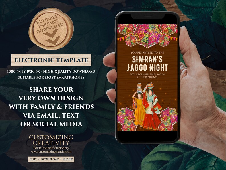 Punjabi Jago Invitation Digital as Jago Invites Jaggo Cards & | Etsy